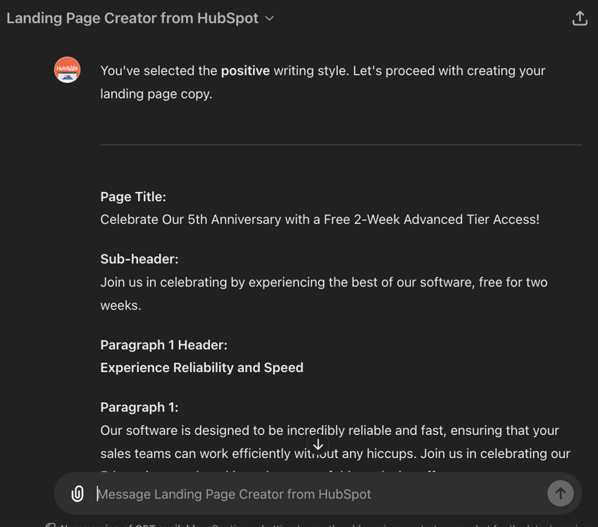 HubSpot's Landing Page Creator GPT HubSpot's Landing Page Creator GPT